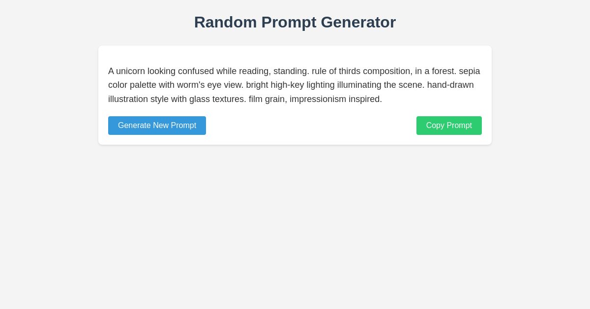 Random Prompt Generator - WebSim