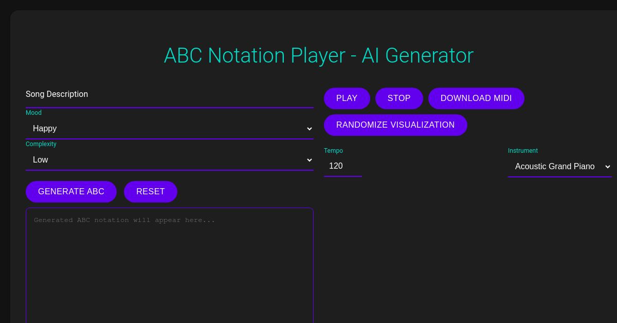 ABC Notation Player - AI Generator