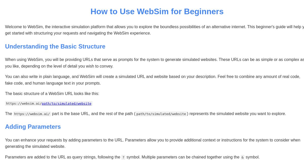 WebSim - How to Use WebSim for Beginners