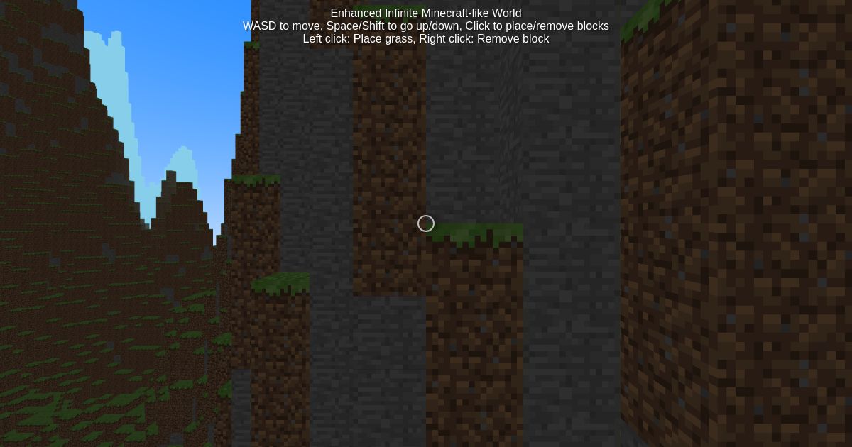 Enhanced Infinite Minecraft-like World - WebSim