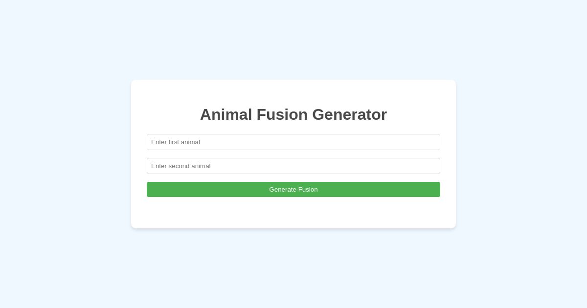Animal Fusion Generator with Animated SVG