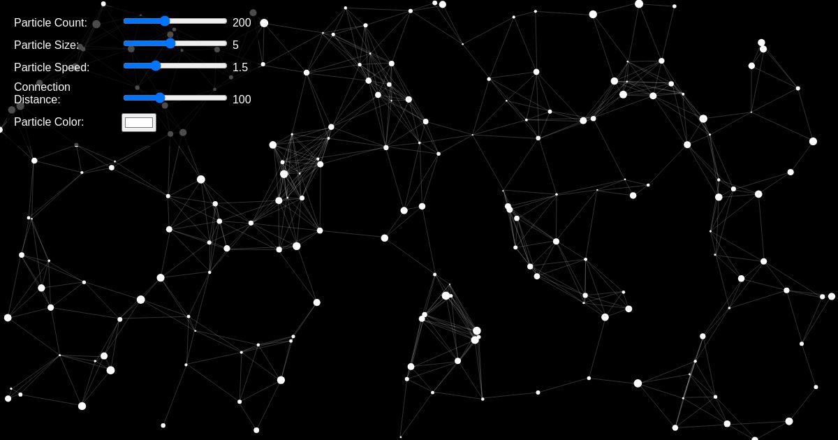 Interactive Particle Display with UI Controls