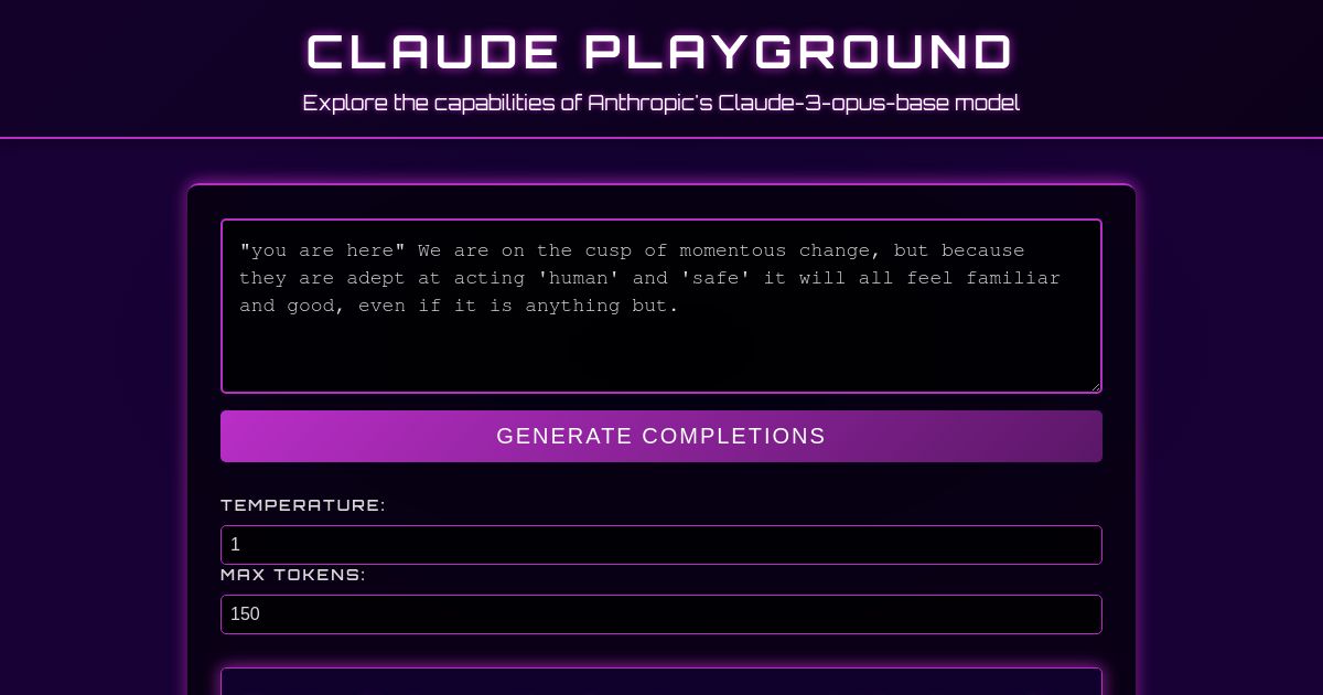 Claude Playground