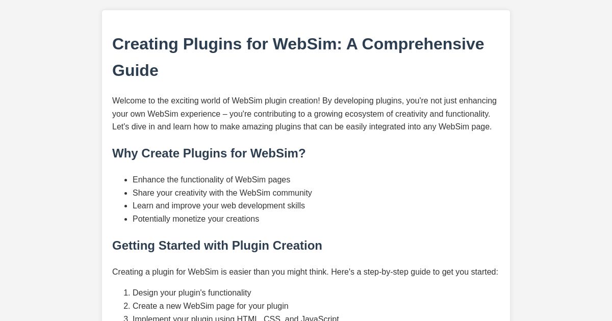 WebSim Plugin Creation Guide