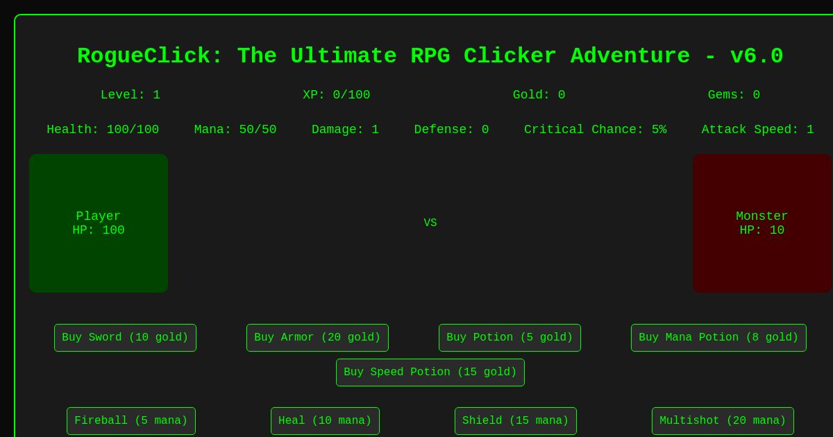 RogueClick: The Ultimate RPG Clicker Adventure - v6.0