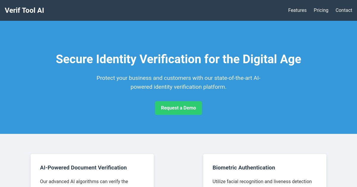 Verif Tool AI - Identity Verification Platform