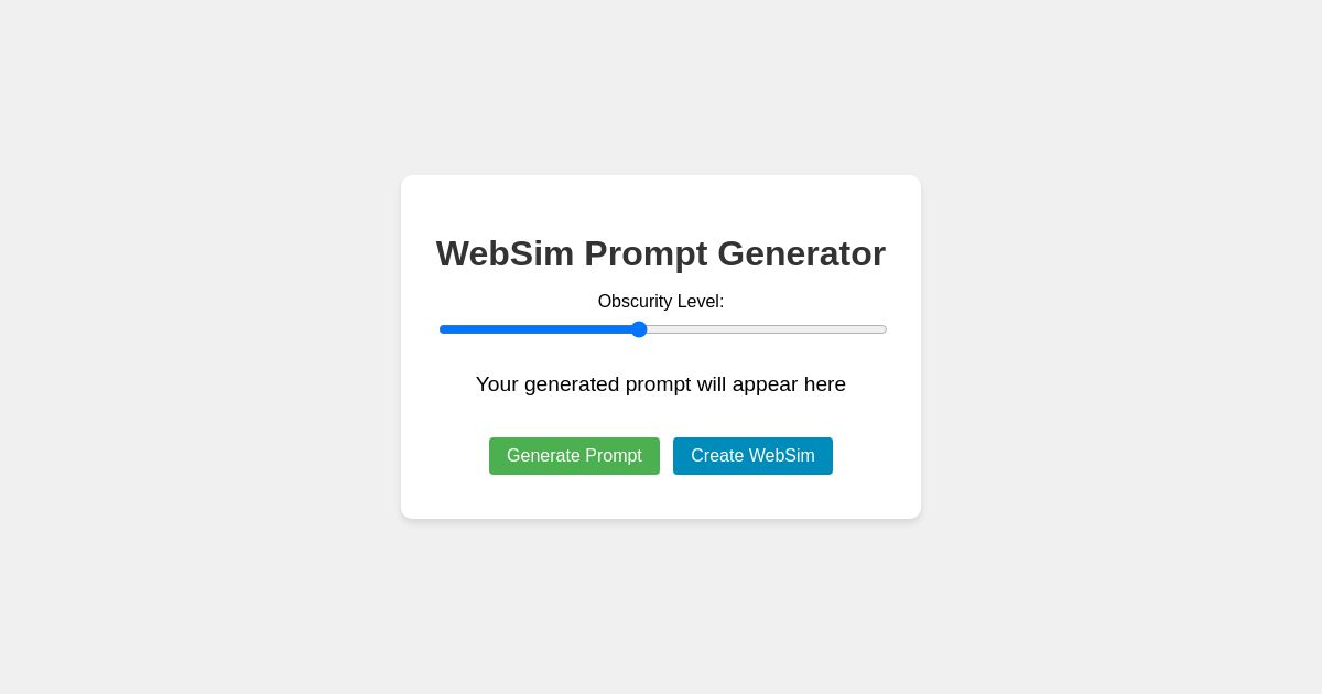 WebSim Prompt Generator