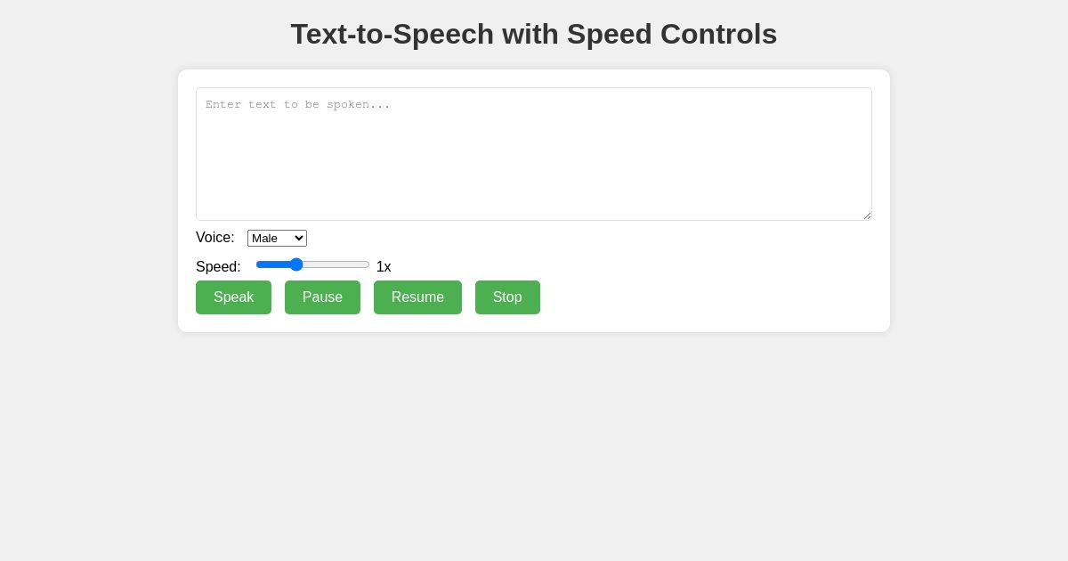 Text-to-Speech with Speed Controls s
