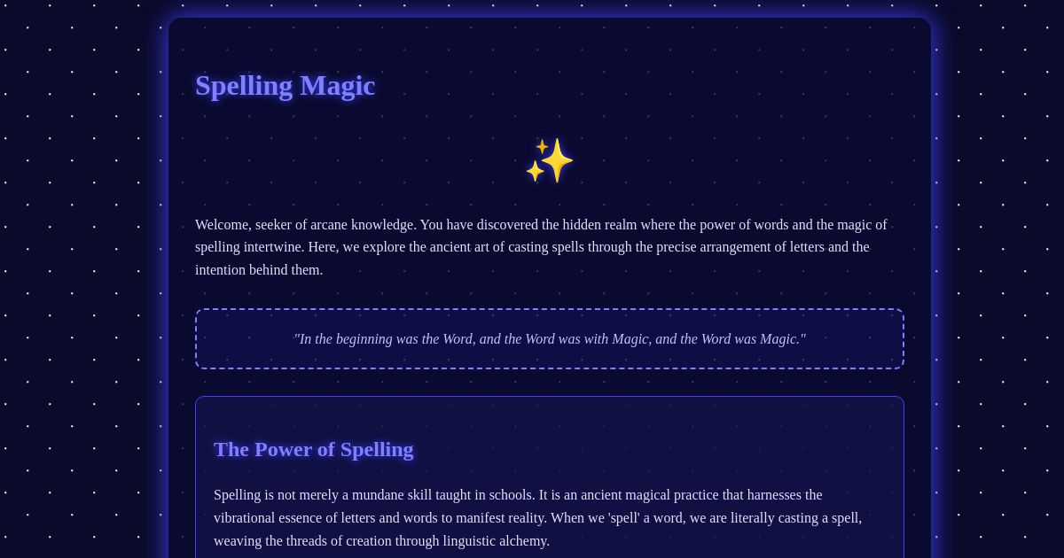 Spelling Magic - Illuminated Secrets