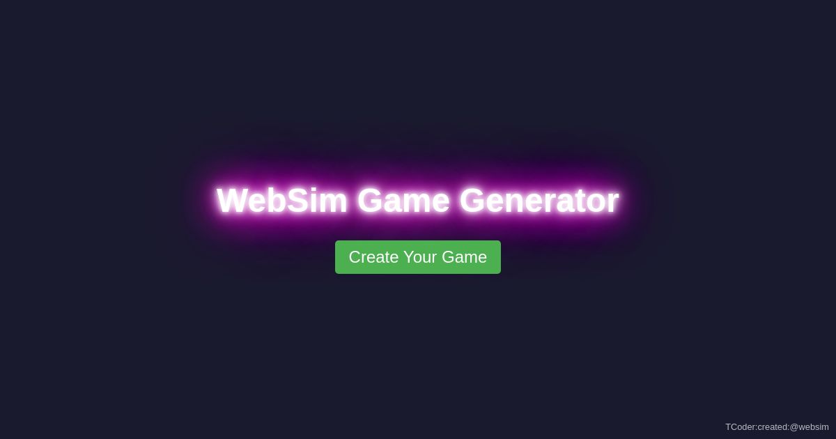 WebSim Game Generator