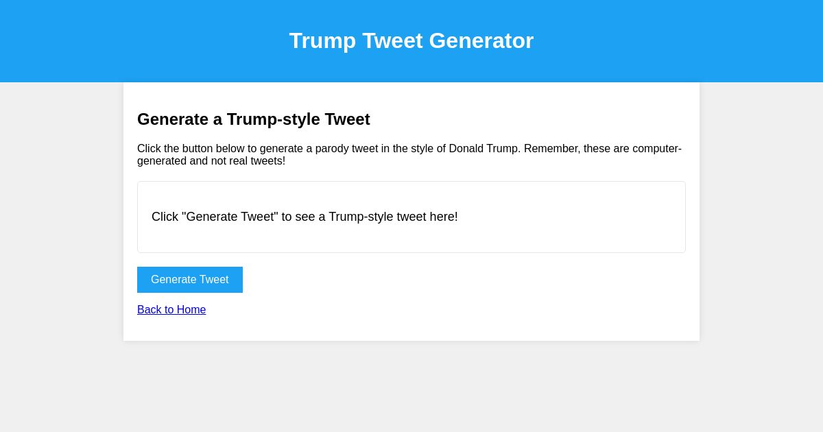 Trump Tweet Generator - Donald Trump Superstar