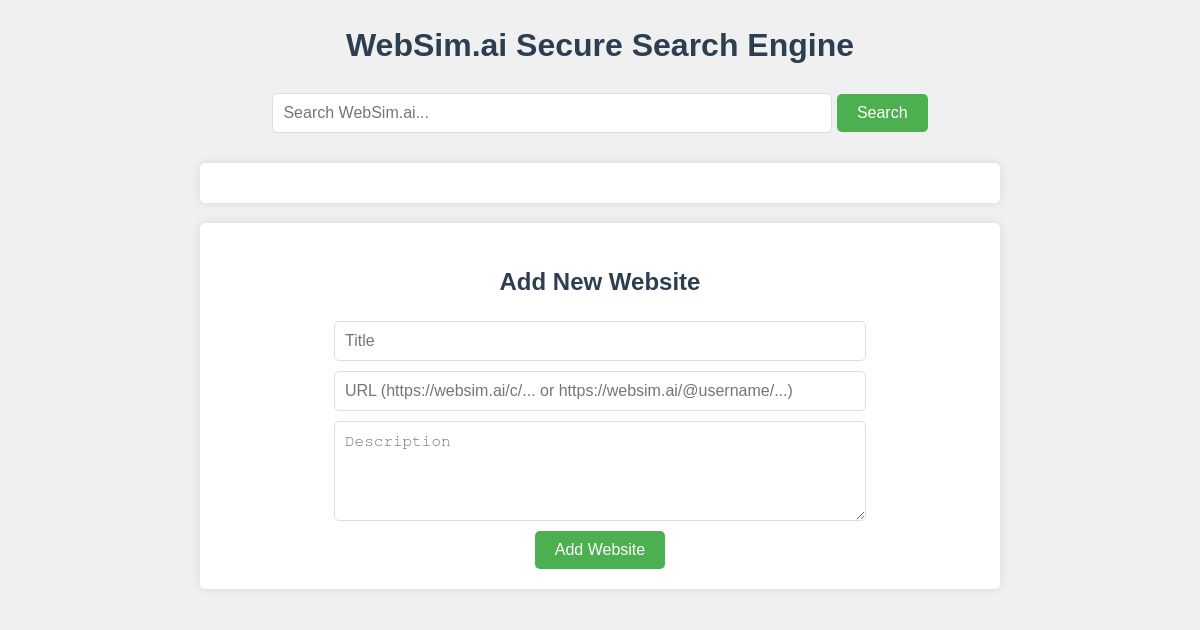 WebSim.ai Secure Search Engine