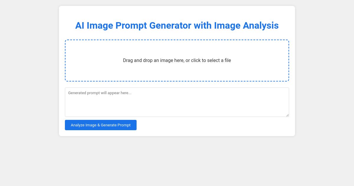 AI Image Prompt Generator with Image Analysis