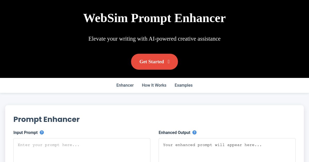 WebSim Prompt Enhancer - AI-Powered Creative Writing Assistant