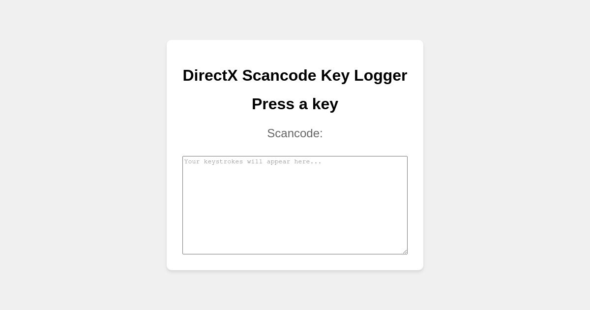 Interactive DirectX Scancode Key Logger