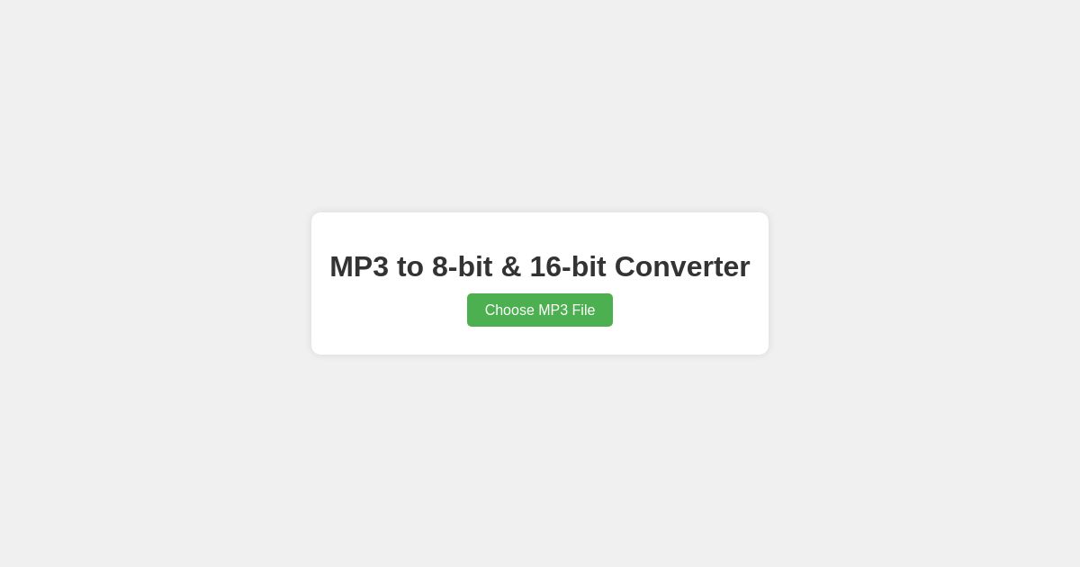 MP3 to 8-bit & 16-bit Converter