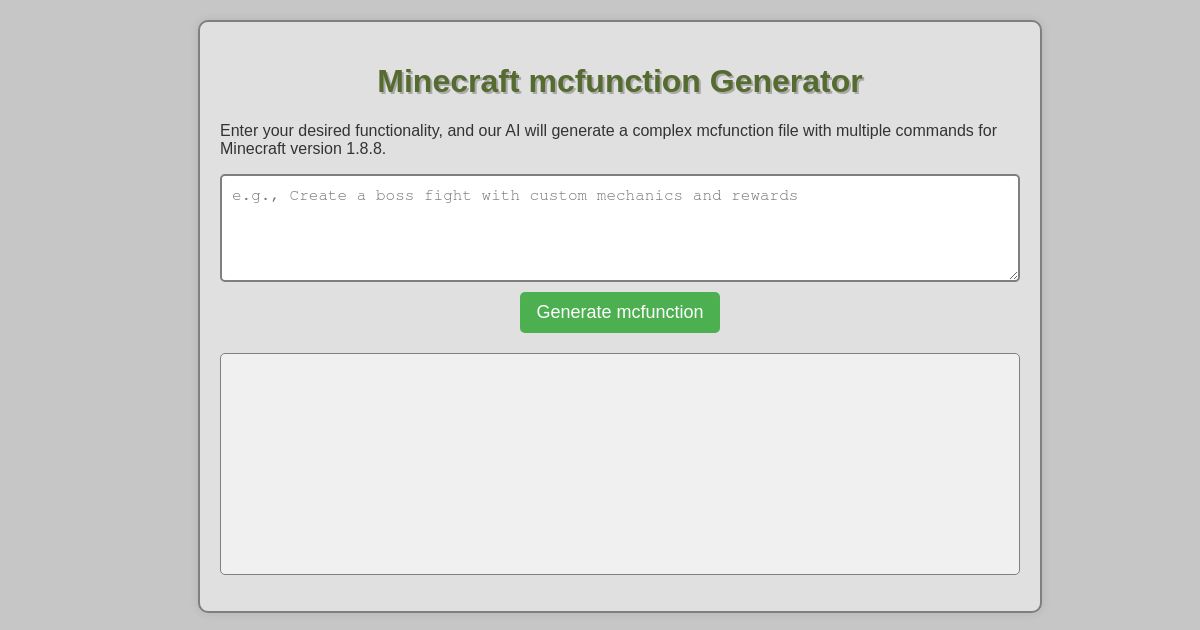 1.8.8 Craft Vanilla Command Generator