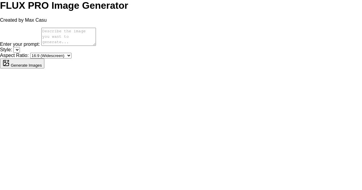 FLUX PRO Image Generator