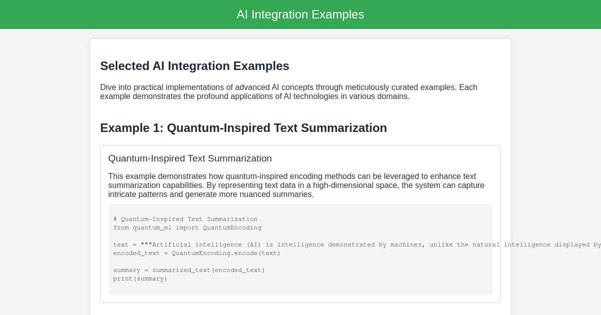 AI Integration Examples
