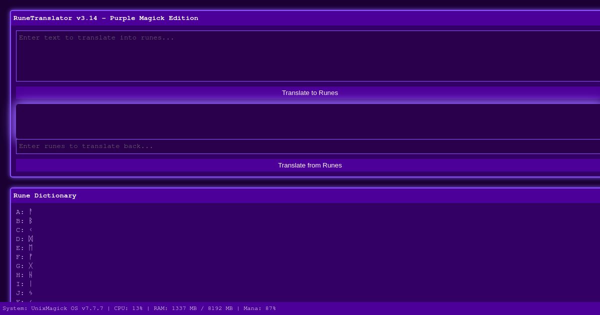 RuneTranslator - Purple Magick Edition