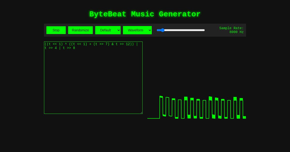 ByteBeat Music Generator