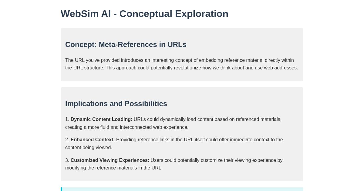 WebSim AI - Conceptual Exploration