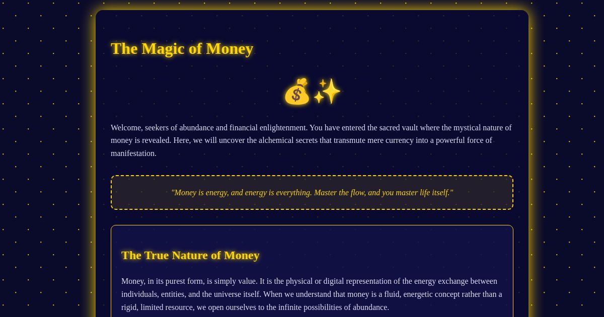 The Magic of Money - Illuminated Secrets