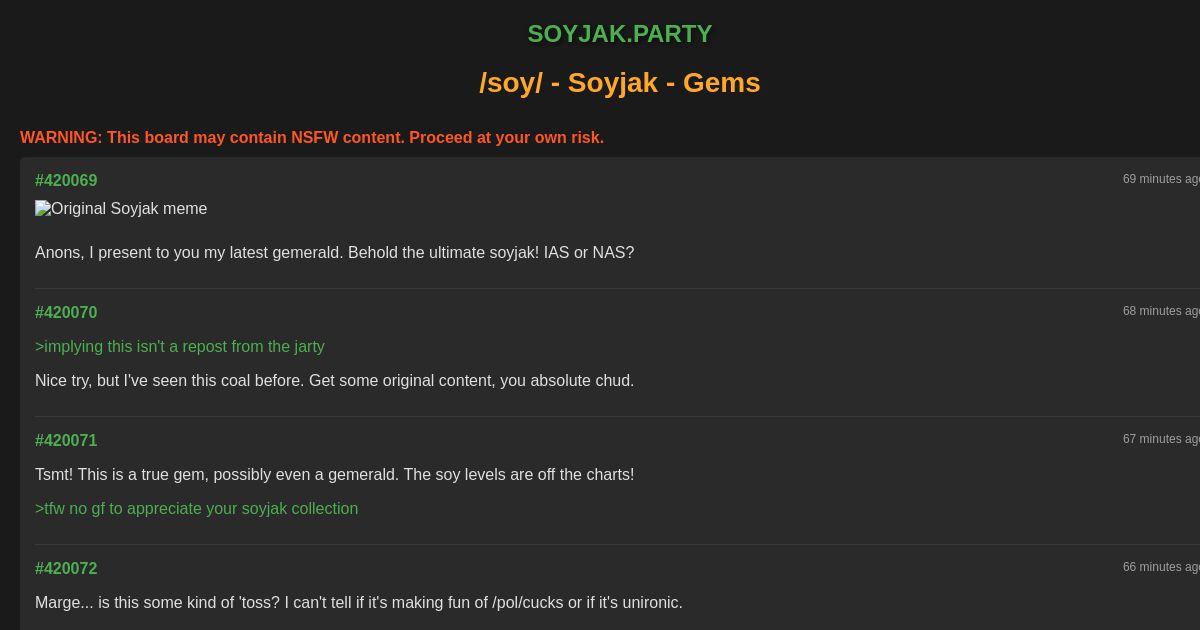 /soy/ - Soyjak - Gems | SOYJAK.PARTY st