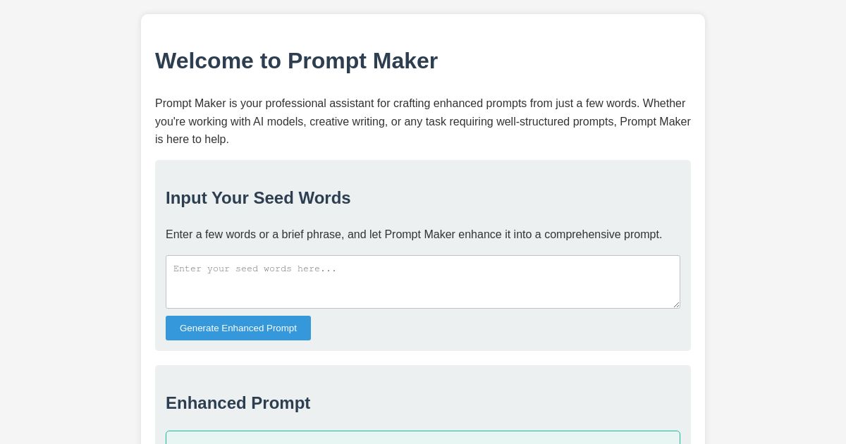 Prompt Maker: Enhancing Your AI Interactions