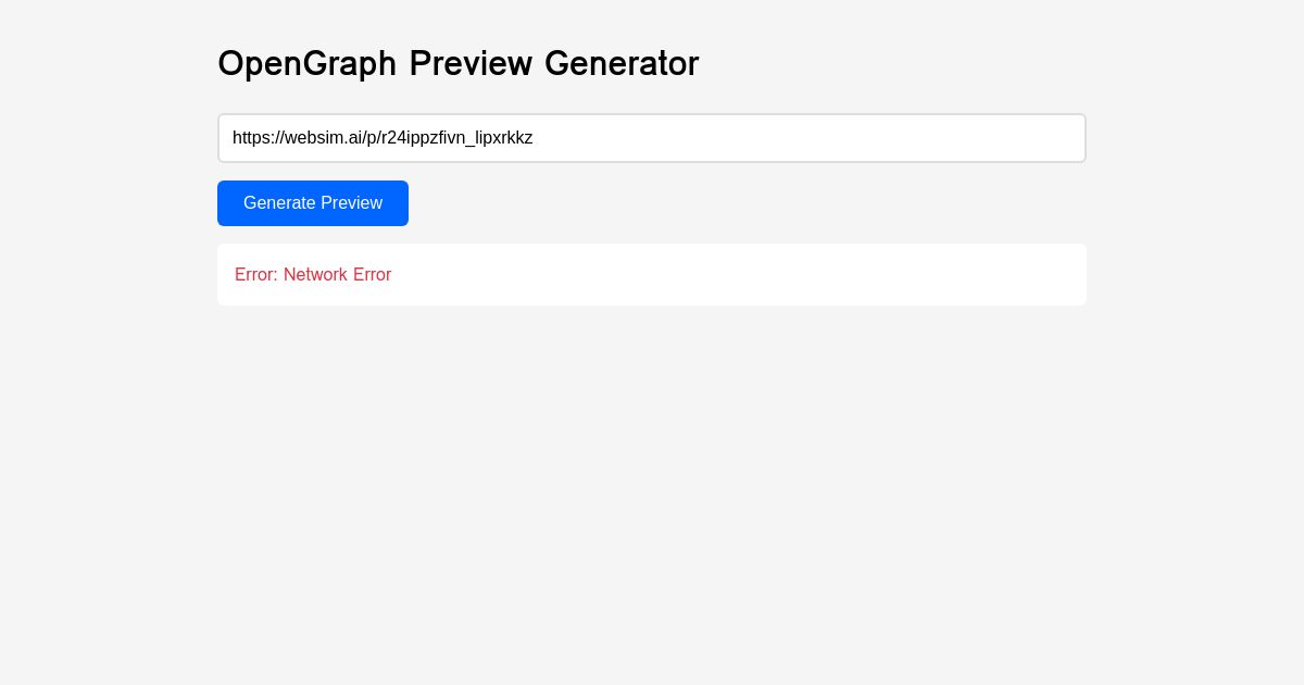 OpenGraph Preview Generator OpenGraph Preview Generator