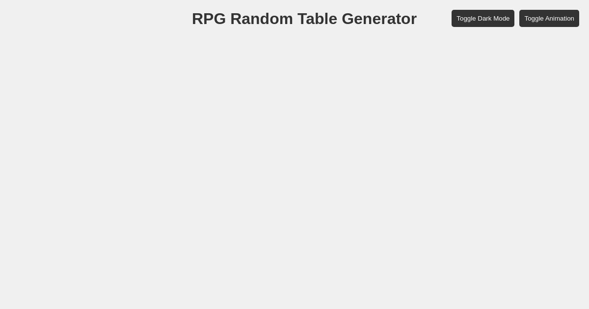 RPG Random Table Generator