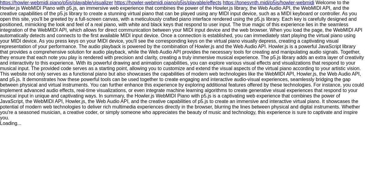 Howler.js WebMIDI Piano with p5.js