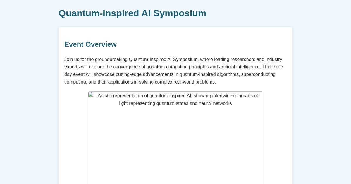 Extropic AI - Quantum-Inspired AI Symposium