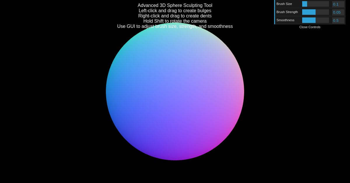 Advanced 3D Sphere Sculpting Tool