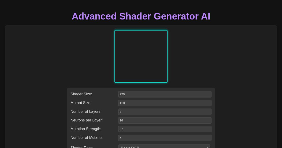 Advanced Shader Generator AI