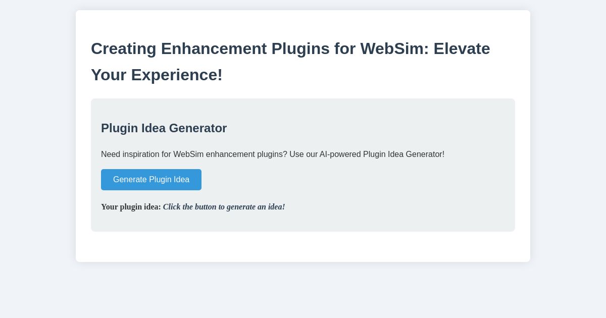 WebSim Plugin Creation Guide