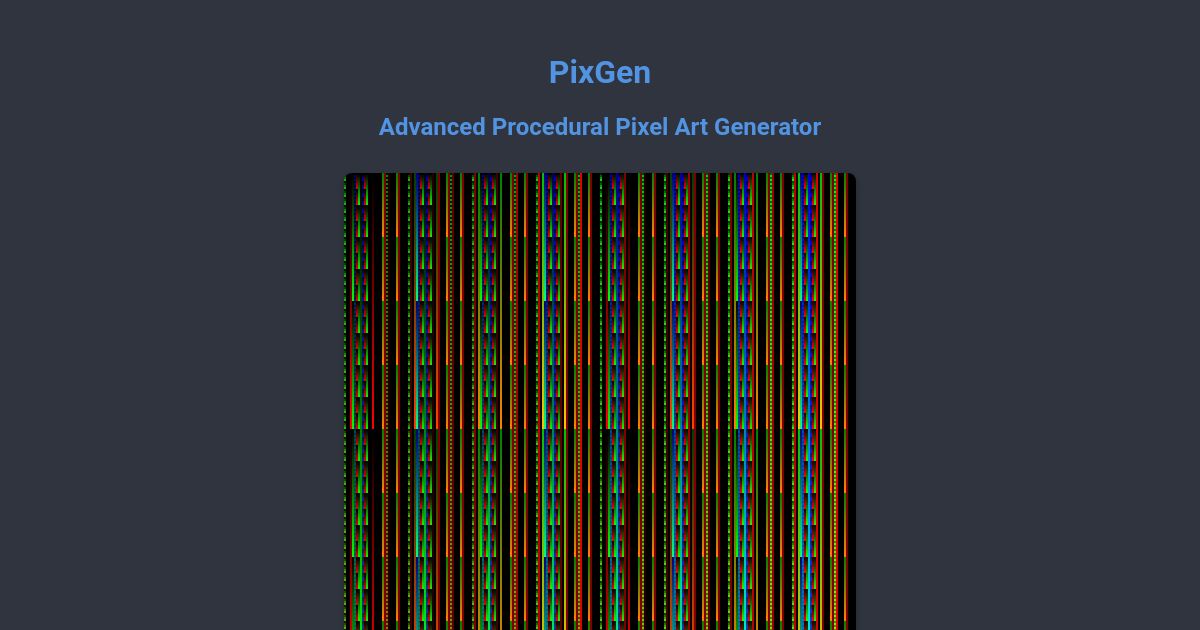 PixGen - Advanced Procedural Pixel Art Generator