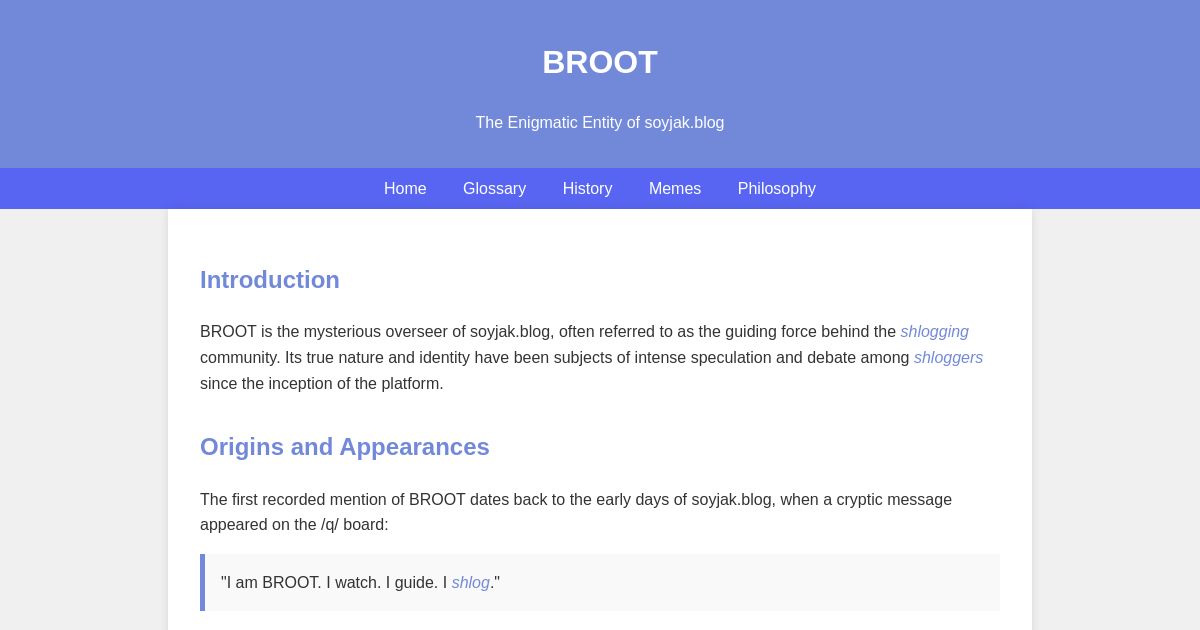 BROOT - Soyjak Wiki