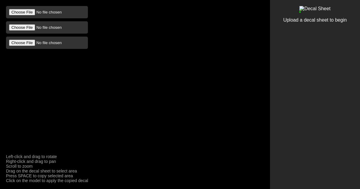 WebSim 3D Viewer with Custom Decal Selection, Copy, and Adjustment