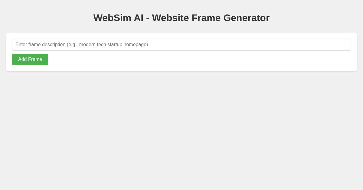 WebSim AI - Website Frame Generator
