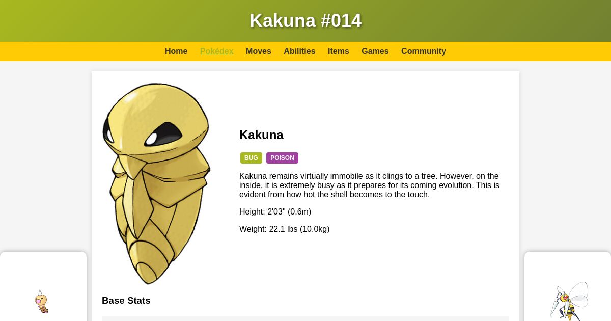 PokémonDB - Kakuna #014