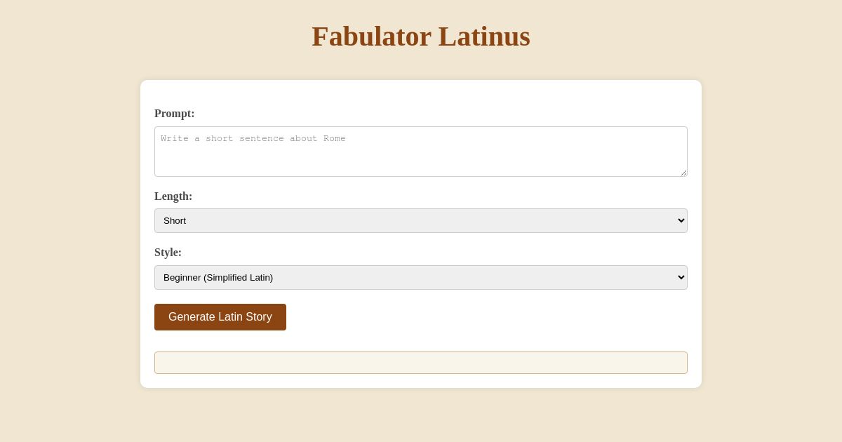 Latin Story Generator