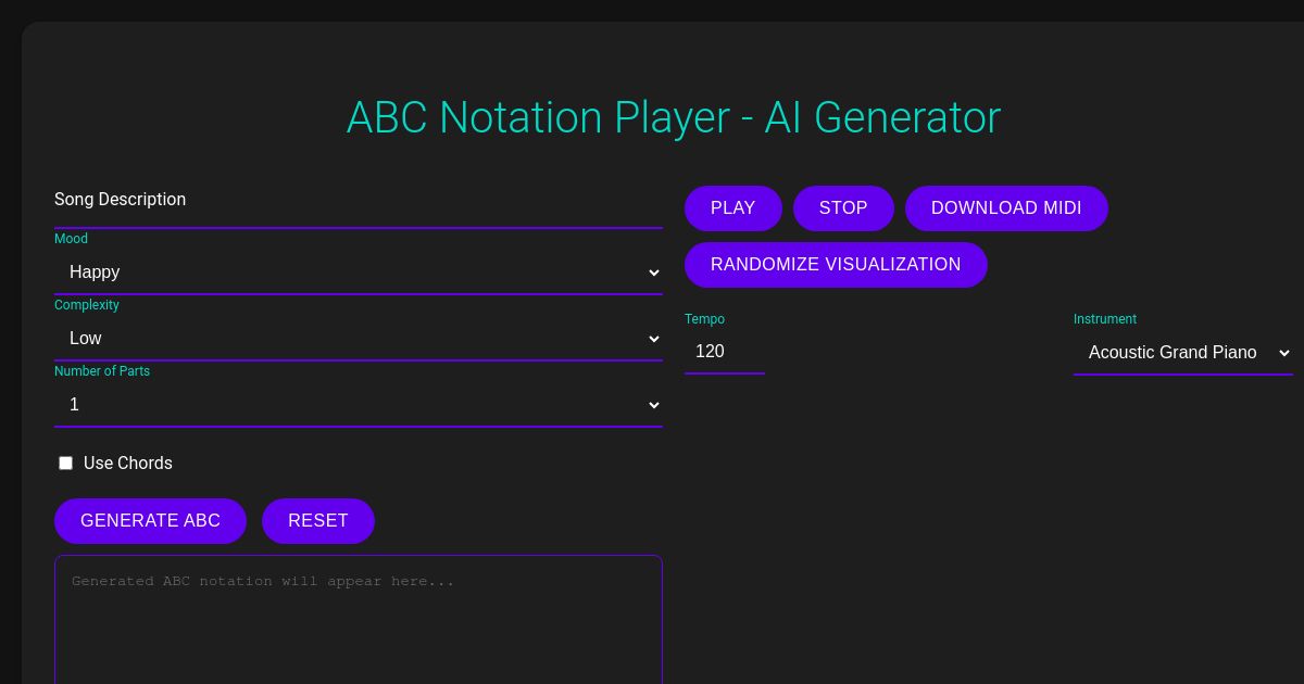ABC Notation Player - AI Generator