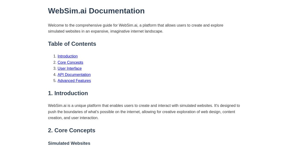 WebSim.ai Documentation
