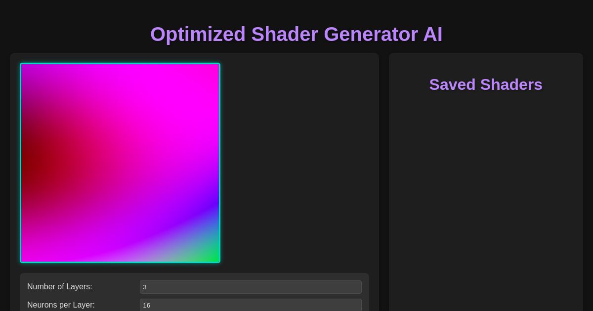 Optimized Shader Generator AI