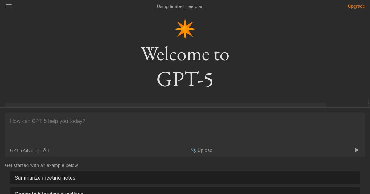 GPT-5 Advanced AI Interface