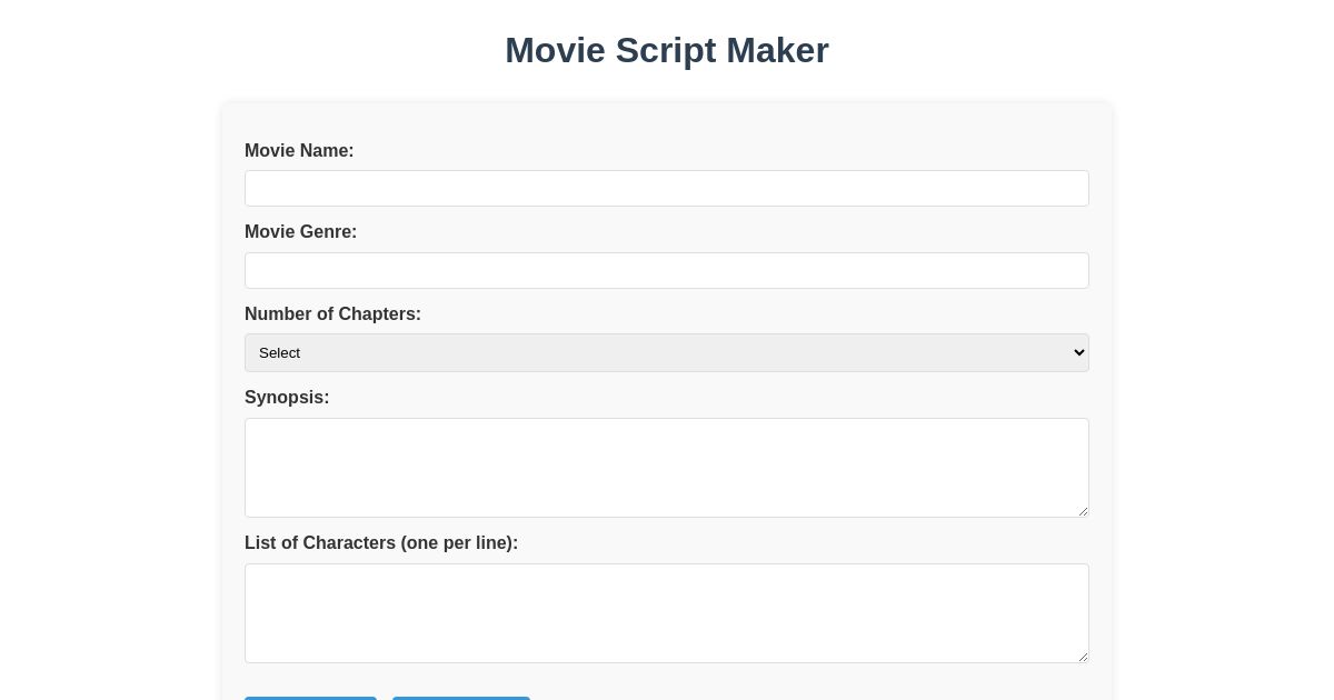Movie Script Maker - Create Your Screenplay FIX
