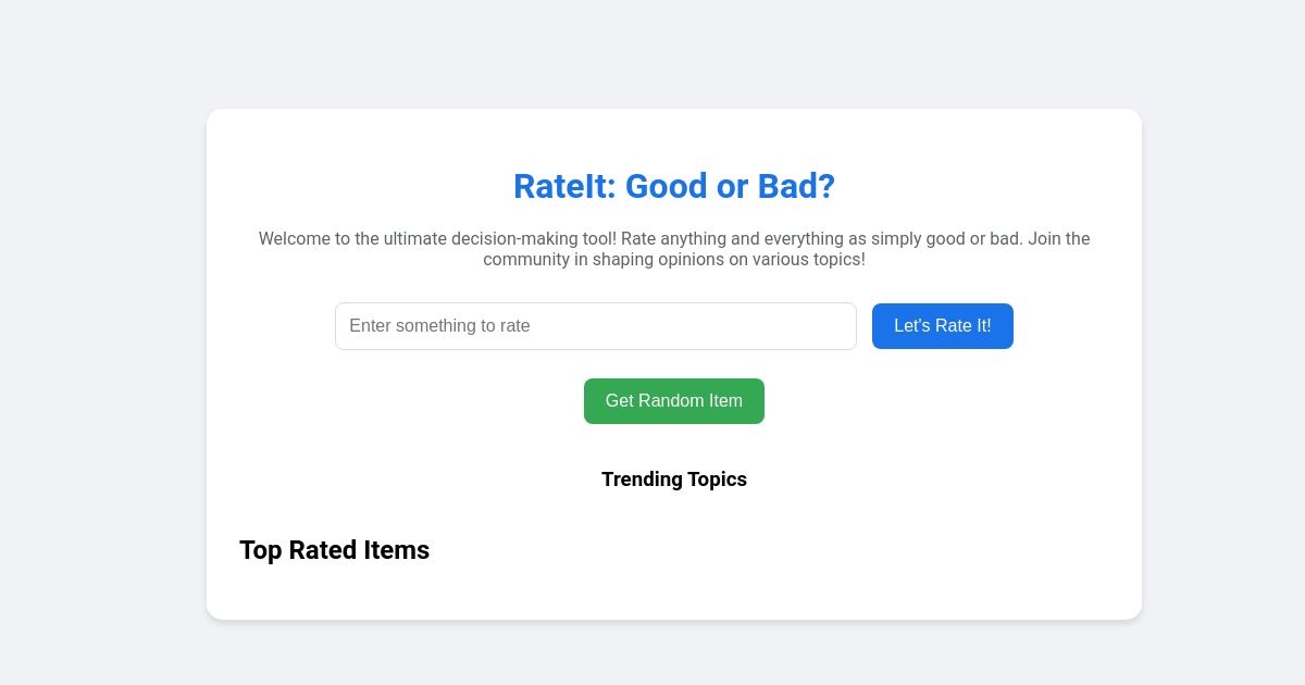 RateIt: Good or Bad?