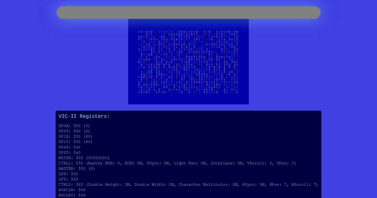 Commodore 64 BASIC 2.0 Simulator - VIC-II Initialization