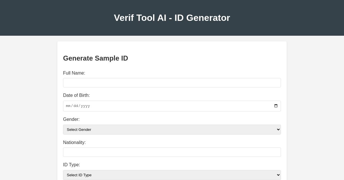 Verif Tool AI - ID Generator